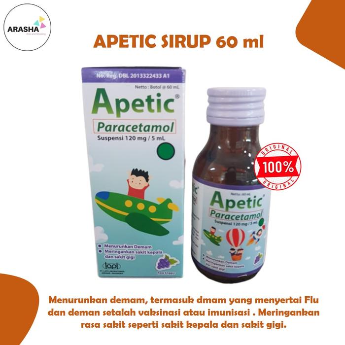 Jual APETIC SIRUP 60 ml - Obat Demam Anak - Meringankan Sakit Kepala ...
