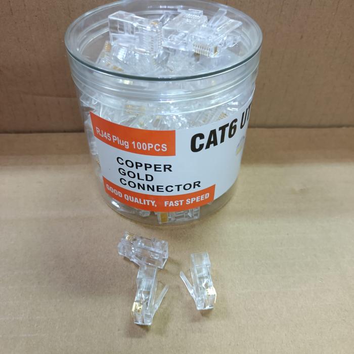 Jual Konektor Cat6 RJ45 isi 100pcs Anti Gagal Kabel Tembus / Connector RJ45 - Kota Tangerang ...
