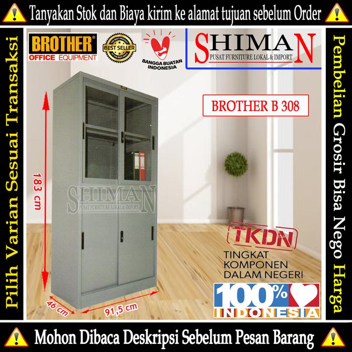 Jual Lemari Cabinet Besi B 308 BROTHER | Lemari Arsip Besi Sliding Door - Kirim Surabaya - Kota ...