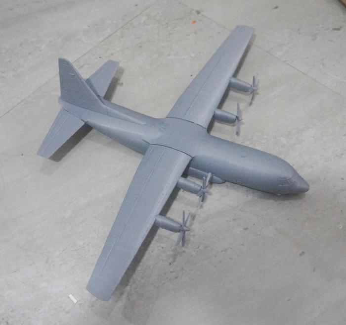 Jual 3D Print Miniatur Pesawat Hercules C130J Scale 1:100 bahan PLA ...