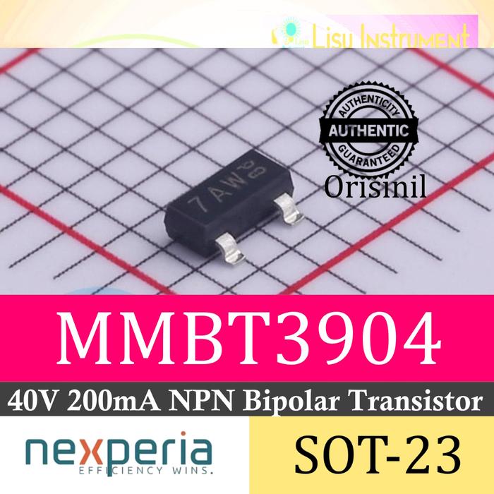 Jual MMBT3904 40V 200mA NPN Bipolar Transistor 7AW SOT-23 Nexperia ...