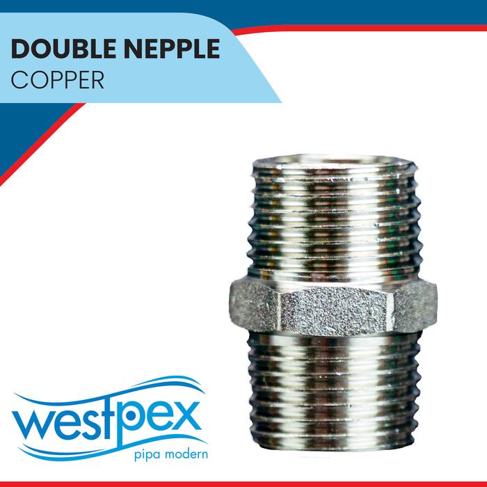 Jual Fitting Pipa PEX Westpex Double Nepple Copper - 1/2M - Kab ...