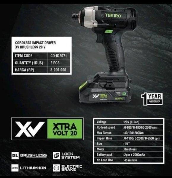 Jual Brushless cordless impact driver XV TEKIRO 20V heavy duty ...
