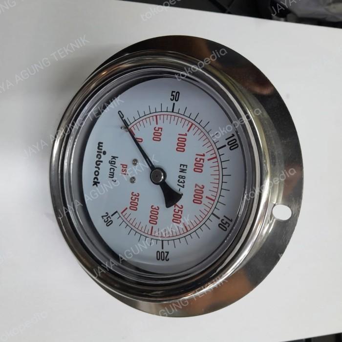 Jual WIEBROCK PRESSURE GAUGE 4 INCH 250 BAR / 3500PSI FULL STAINLESS ...