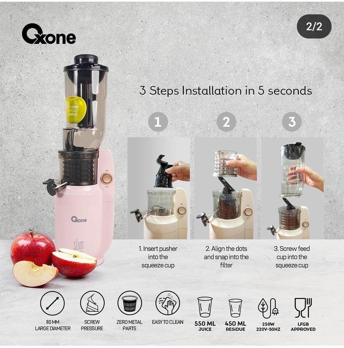 Jual Oxone Slim Deluxe Compact Slow Juicer Ox-775 Di Seller Rumix - Cengkareng Timur, Kota ...