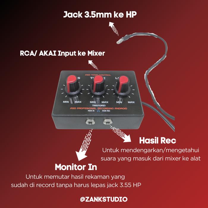 Jual Perekam Audio Suara Dari Mixer Ke Hp Android 3 Tone Control Di ...