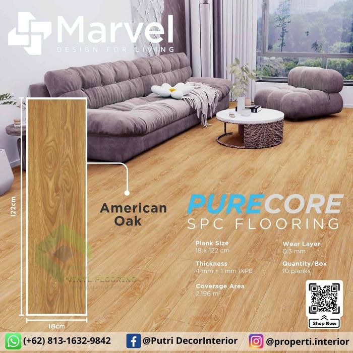 Jual SPC Marvel Purecore Plus IXPE type American Oak uk.18cm x 122cm ...
