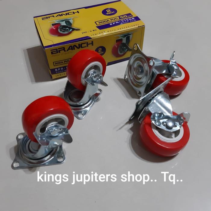 Jual 2in RODA CASTEL PVC mati hidup rem BRANCH lemari troli kastor ...