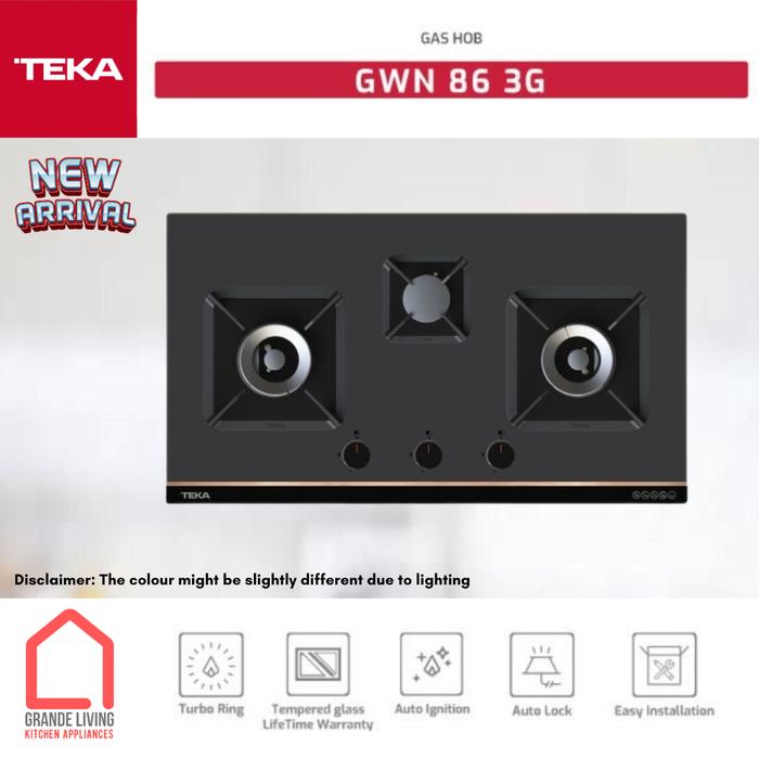 Jual TEKA Kompor Gas Tanam Matt Black Glass Hob GWN 86 3G Kurir Toko ...