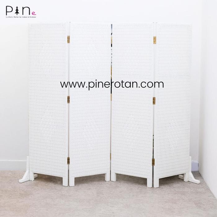 Promo Sketsel/Sekat Partisi/Ruangan Pine Rotan Sintetis-Alonzo White 4 ...
