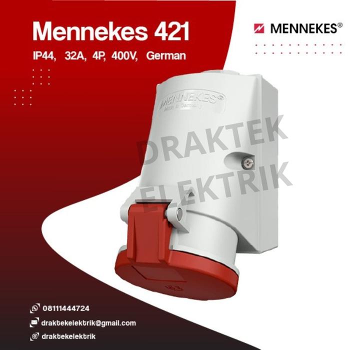 Jual INDUSTRIAL PLUG SOCKET Mennekes 421 Wall mounted IP44, 32A, 4P ...