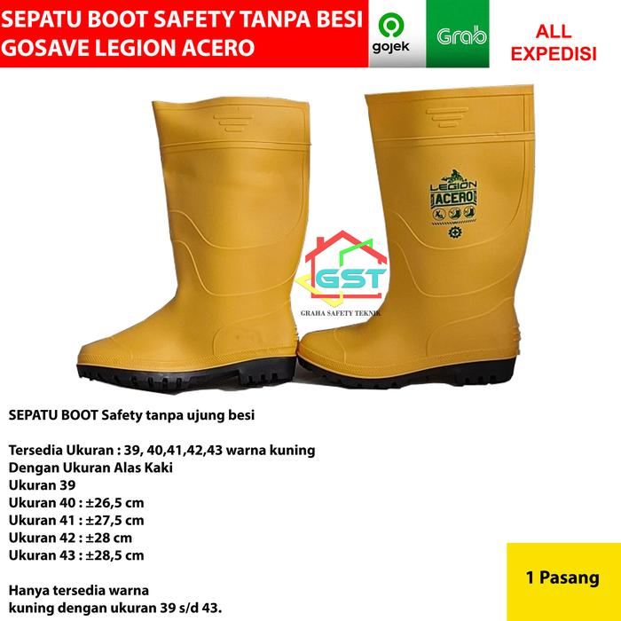 Jual sepatu boot safety gosave legion boots acero tanpa besi - Jakarta ...