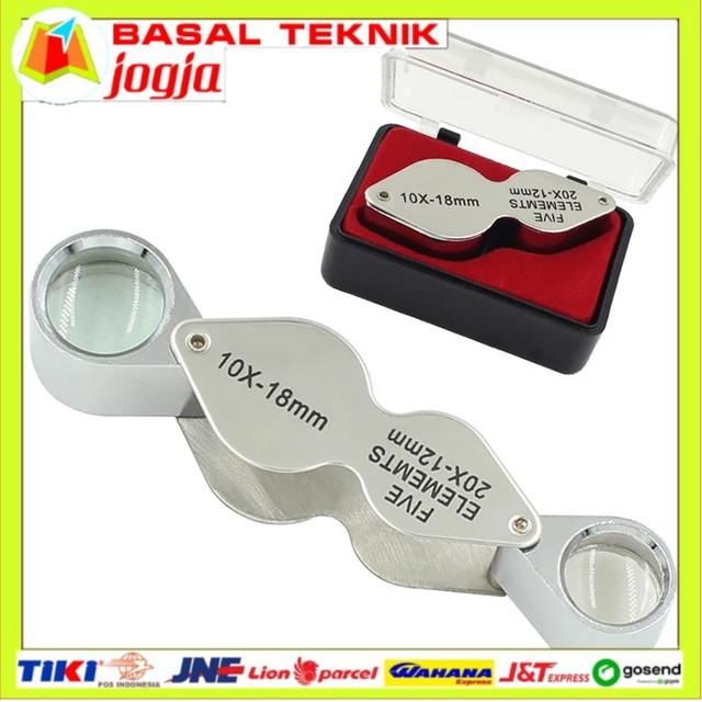 Jual Loupe 10x lup 20x lup 10x loupe 20x geologi stainless steel lensa ...