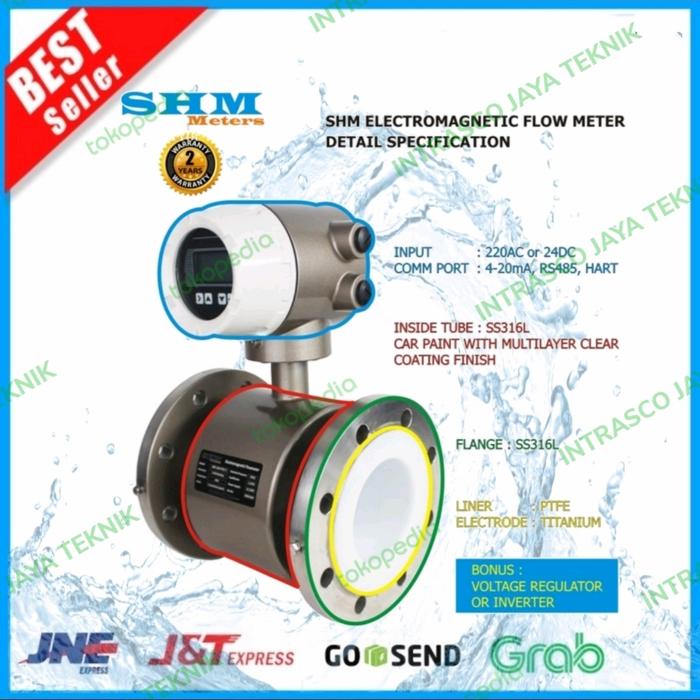 Jual Flowmeter SHM Electromagnetic DN100/4"RS485 PTFE Titanium Modbus HART - Jakarta Barat ...