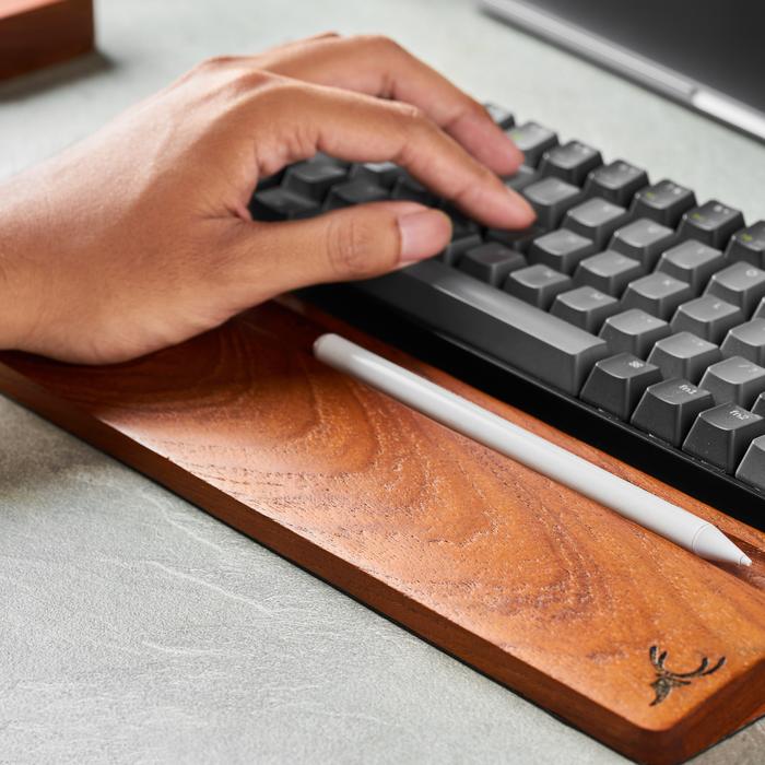 Jual Skandif Walnut Palm Wrist Rest Pad Premium Teak Wood Kayu Jati ...