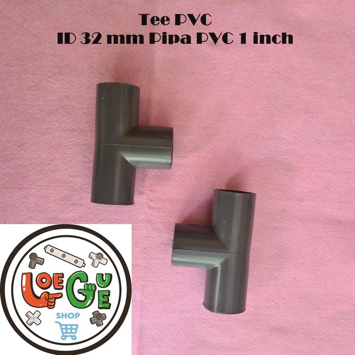 Jual sambungan fitting tee pipa pvc 1" inch konektor rak hidroponik ...