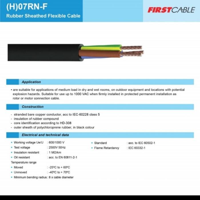 Jual KABEL Rubber H07RN-F 4x2,5 mm FIRST Cable - Jakarta Barat - 3D Bismi Explosion Proof ...