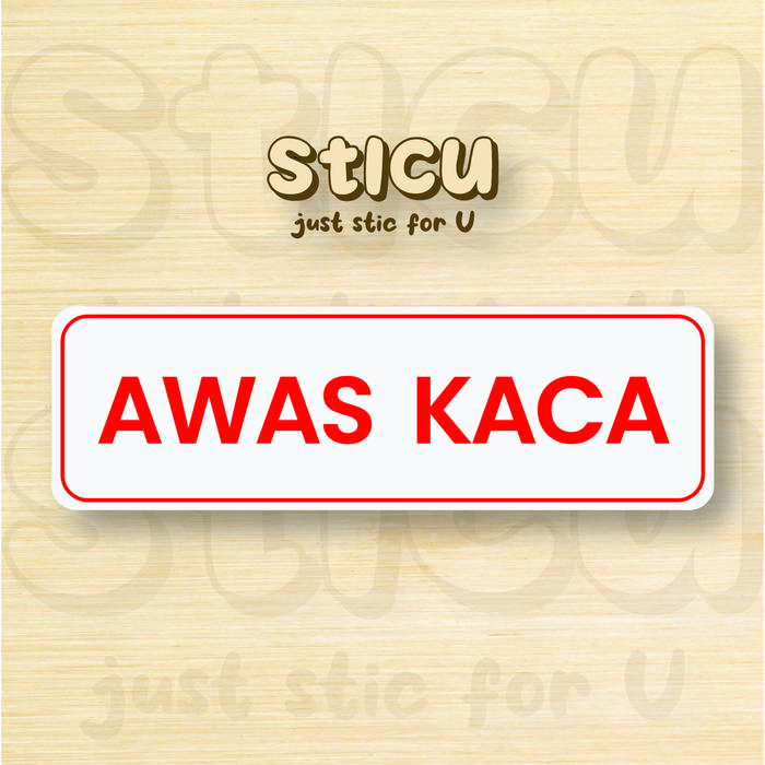 Jual DOOR SIGN STICKER - STIKER PINTU KACA TEMBOK CAFE RUMAH - AWAS ...