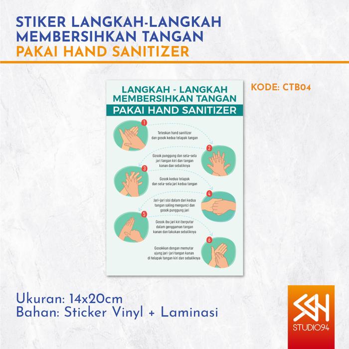 Jual Sticker Panduan Mencuci Tangan | Stiker Cara Membersihkan Tagan ...