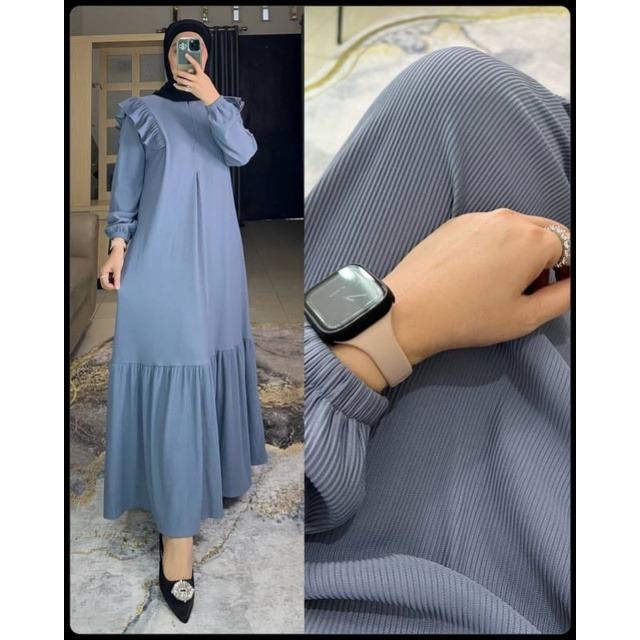 Promo Gamis Luna Dress Rib Knit Premium - Denim - Jakarta Barat ...