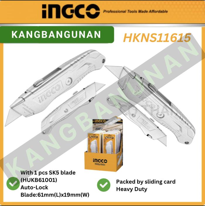 Promo Pisau Cutter Serbaguna Aluminium SK5 Utility Knife INGCO ...