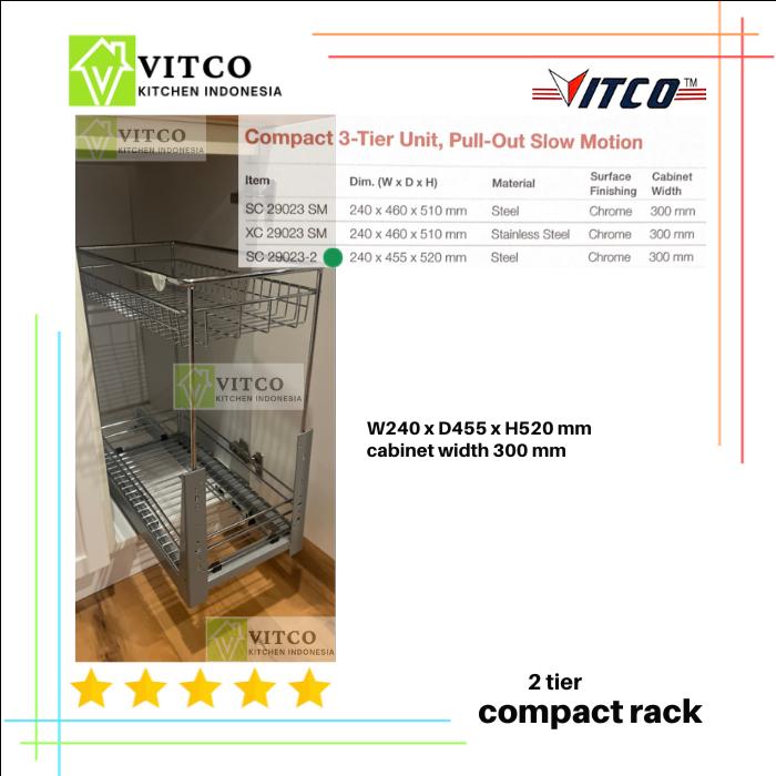 Jual VITCO Compact 3 Tier Unit Rack 300 mm/ Rak Tarik serbaguna Soft ...