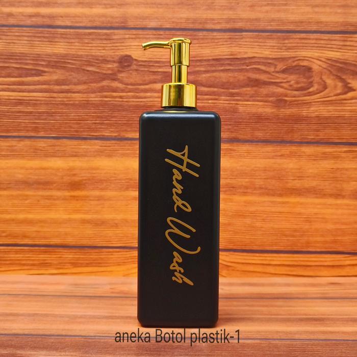 Jual Botol Sabun Cair Pump 500 Ml Hitam Doff Model Kotak Estetik ...