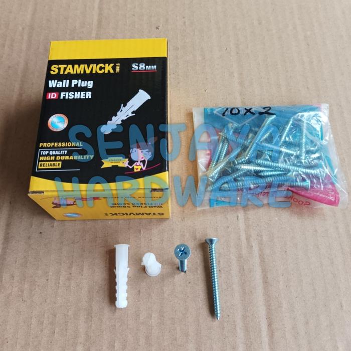 Jual Stamvick Fisher S8 + Skrup FH 10 x 2 isi 100 pcs - Kota Bekasi - Senjaya Hardware | Tokopedia