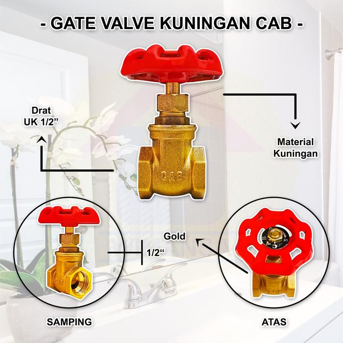 Jual GATE VALVE KUNINGAN CAB 1/2 INCH - VALVE KUNINGAN - Kota Surabaya ...