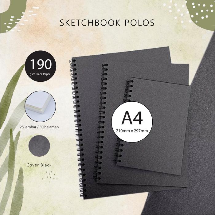 Jual Sketch Book Hitam Tebal / Kertas Hitam / Buku Hitam - A4 - Jakarta ...