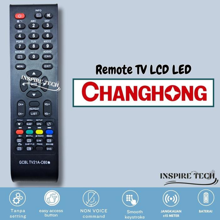 Jual Remot Remote TV CHANGHONG LED LCD C 60 tanpa setting - Jakarta ...