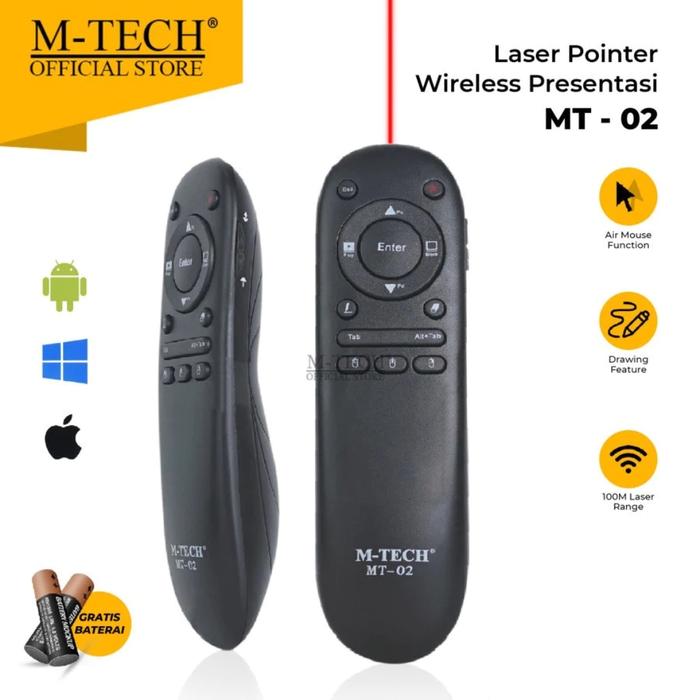 Jual Laser Pointer + Air Mouse Function M-TECH MT02 Wireless Presenter - Jakarta Selatan ...