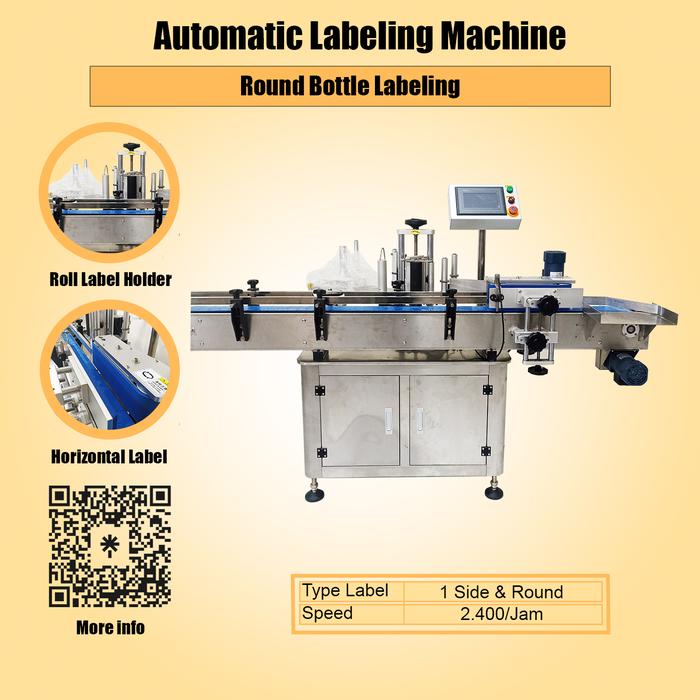 Jual Automatic Round Labeling Machine / Mesin Label Otomatis Horizontal ...