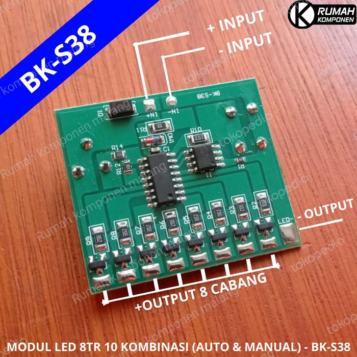 Jual Modul LED running stoplamp motor S38 8jalur 8TR 10 Mode kedip ...