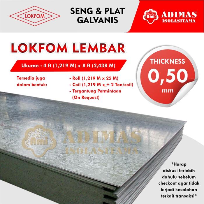 Jual BJLS Seng Galvanis Lembar Tebal 0,5 mm 1,219 M x 2,438 M Merk ...