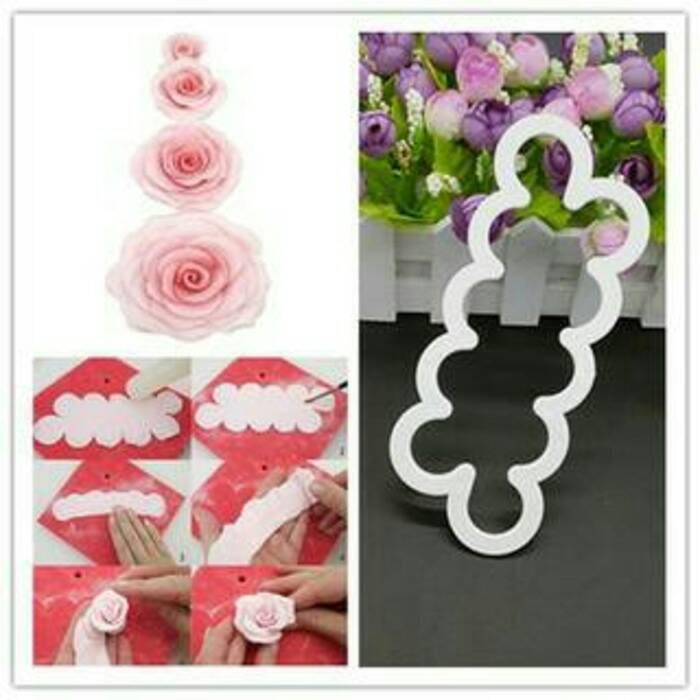 Jual CETAKAN MOLD CUTTER FONDANT CLAY BUNGA FLOWER ROSE MAWAR size M ...