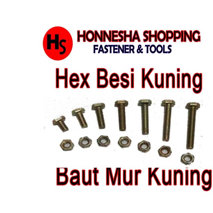 Jual Baut+mur+ring plat kuning, m8x100 kunci 12, promo - Kab. Tangerang ...