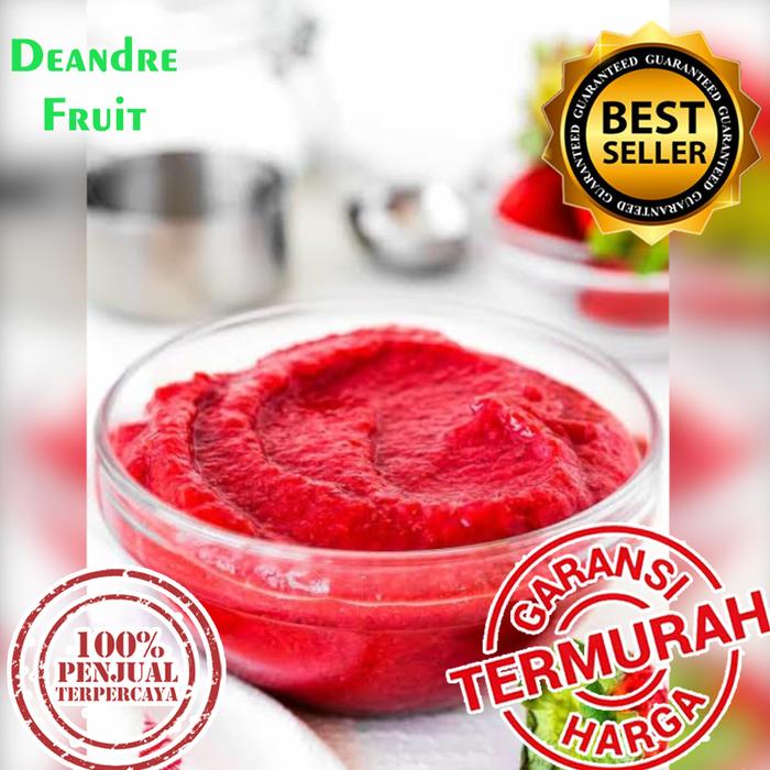 Jual GARANSI TERMURAH 1kg Frozen Strawberry Puree Buah Beku Stroberi ...