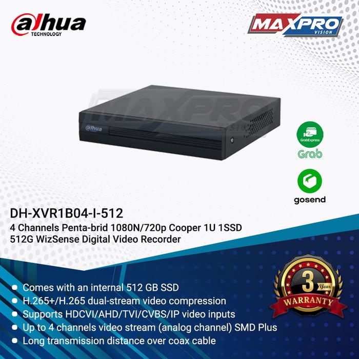 Jual DH-XVR1B04-I-512 - DAHUA DVR 4CH 2MP INTERNAL 512GB SSD - Jakarta Barat - Maxpro Vision ...
