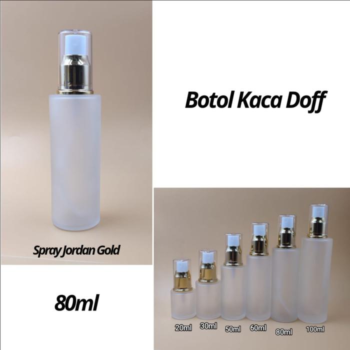 Jual Botol Kaca Doff 80ml Botol Skincare Botol Tutup Spray Gold Botol ...
