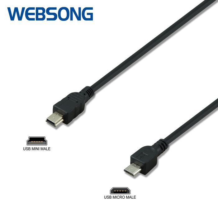 Jual Kabel mini USB 5P Male to Micro Male 30CM High Quality Websong ...