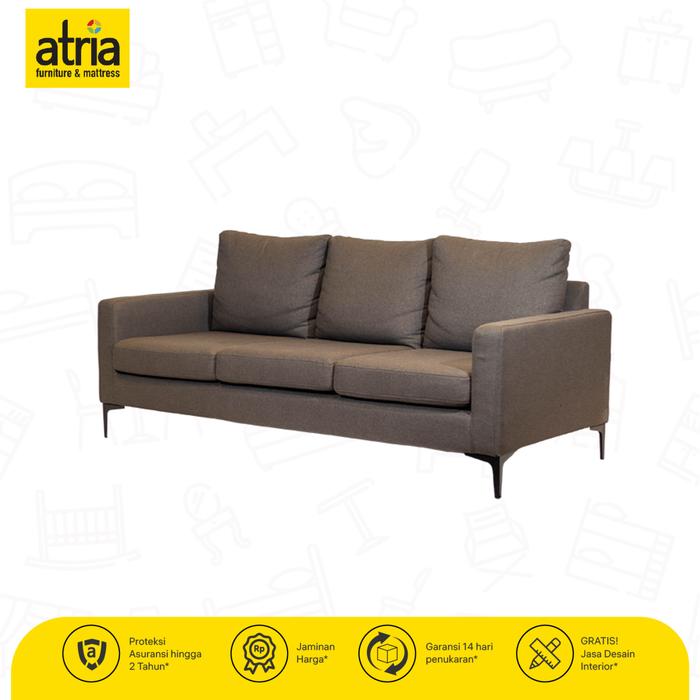 Promo Sofa Ruang Tamu Atria Blume 3 Seater Fabric Dark Grey Cicil 0% 3x ...