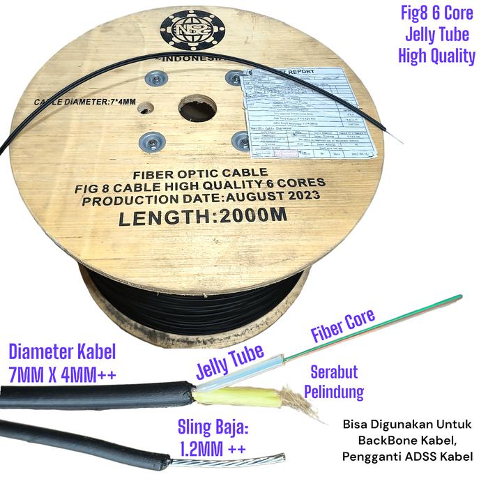 Promo kabel fo 4 core fig 8 NS2 high quality 1km / dropcore fig8 4 core ...