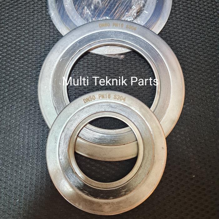 Jual SWG Spiral Wound Gasket Stainless 304 PN16 3" inch DN80 PN 16 ...