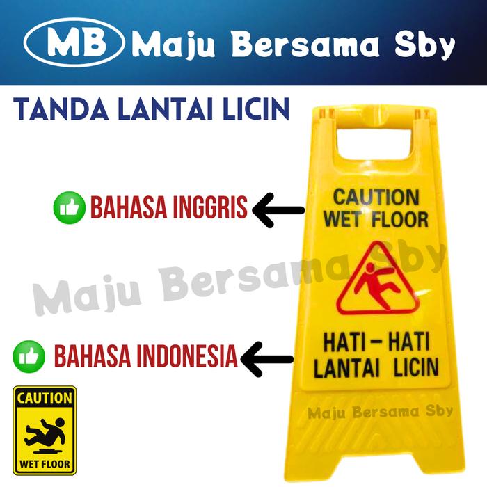 Jual Tanda Papan Peringatan Lantai Basah Licin - Warning Sign Wet Floor ...