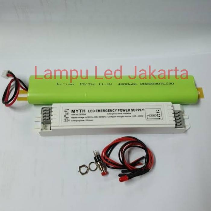 Jual baterai emergency nicad LED power pack 50watt 50w. trafo emergency ...