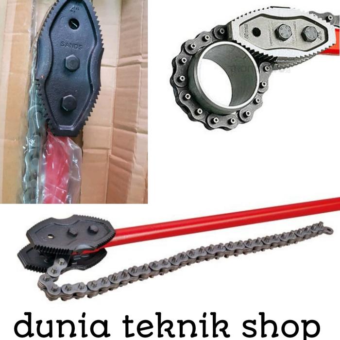 Jual Kunci Pipa Rantai 4 Inch SANDS Pipe Wrench 4" Heavy Duty Type ...