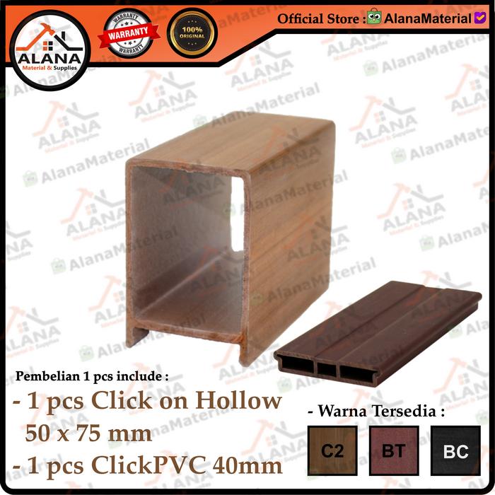 Jual 1 Set Duma WPC Click on Hollow + ClickPVC All Variant 3m 4m Para ...