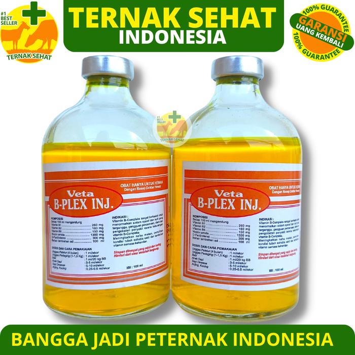 Jual VETA B PLEX INJ 100ml Vitamin B Complex Hewan Sapi Kambing Domba ...