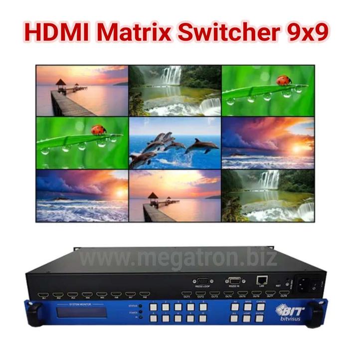 Jual 4K HDMI Matrix Switcher 9x9 (9 input - 9 output) - Seamless Switch ...
